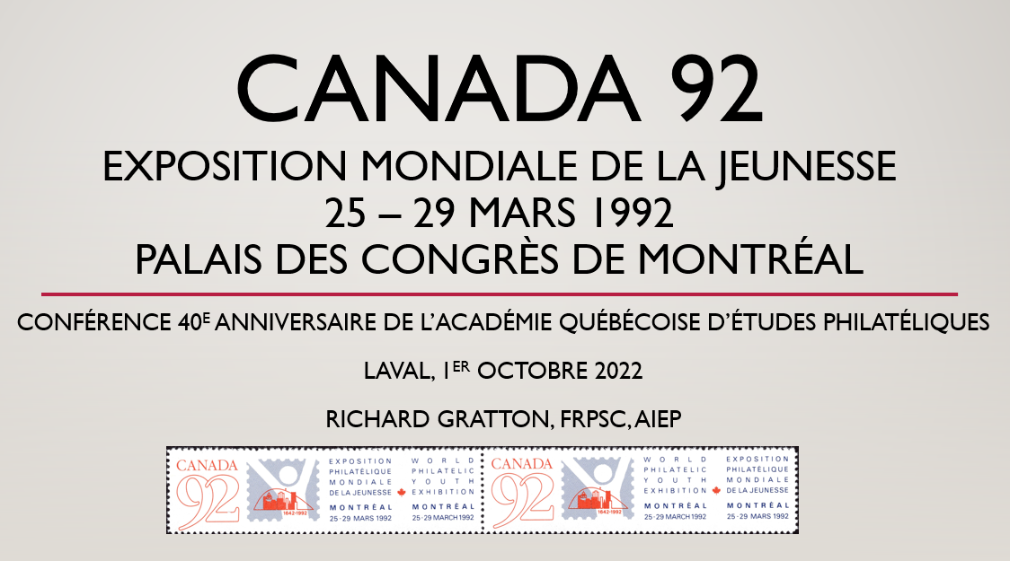 ACADÉMIE QUÉBÉCOISE D’ÉTUDES PHILATÉLIQUES